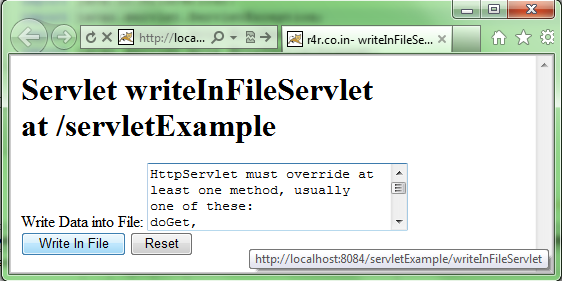 Create an application for write data into file